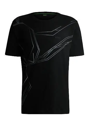 BOSS Degradé-print Short-sleeve Cotton-jersey T-shirt - Black