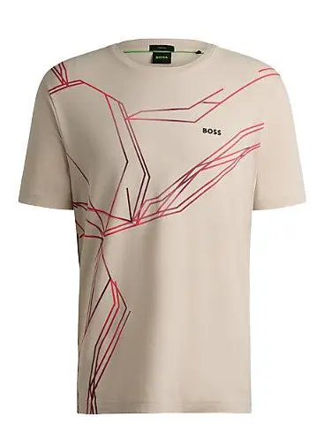 BOSS Degradé-print Short-sleeve Cotton-jersey T-shirt - Open Beige