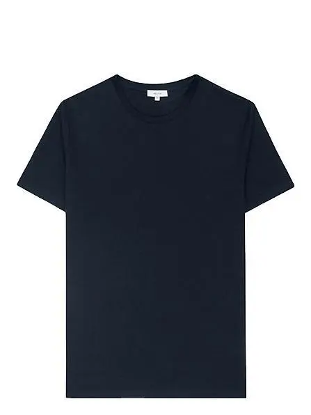 REISS Bless Crewneck Cotton-jersey T-shirt - Navy
