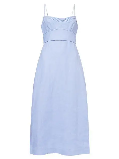 Zimmermann Luna Linen Midi Dress - Sky