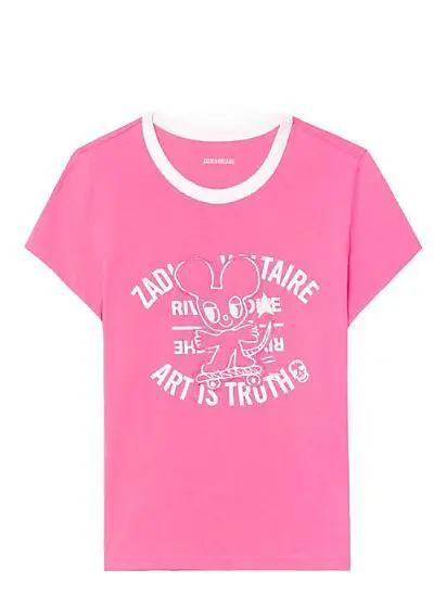 Zadig&Voltaire Mouse-print Cotton-jersey T-shirt - Lady