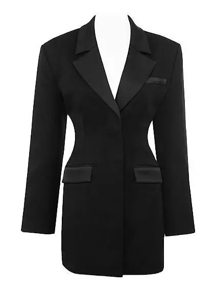 House Of Cb Ellis Trimmed Hourglass Blazer Mini Dress - Black