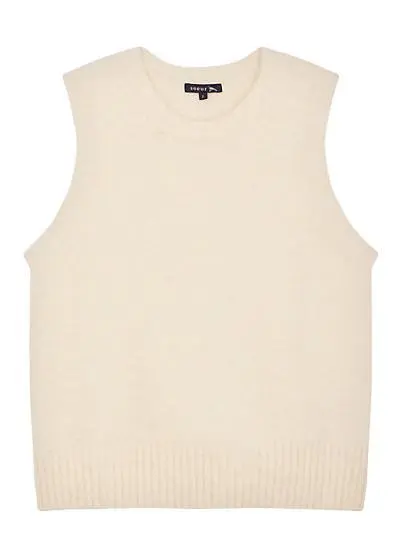 Soeur Namaste Ribbed-collar Stretch-knitted Jumper Vest - Ecru