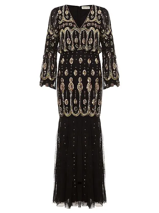 PHASE EIGHT Sasha Sequin-embellished Maxi Dress - Black