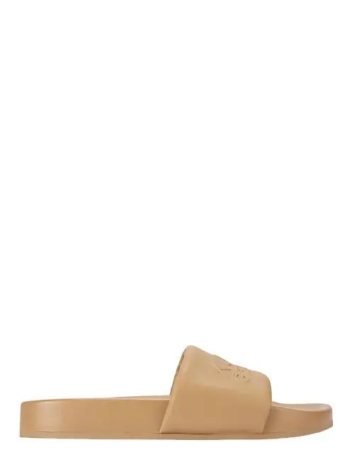 Kurt Geiger Stacked Faux-leather Slides - Beige