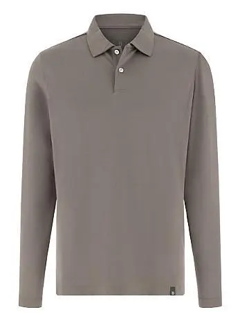 Boggi Milano High-performance S-cafè® Yarn Cotton Piqué Polo Shirt - Mud