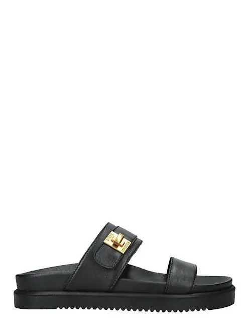 Steve Madden Leather Double Strap Sandals - Black