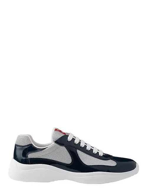 Prada America's Cup Patent-leather Low-top Trainers - Blue