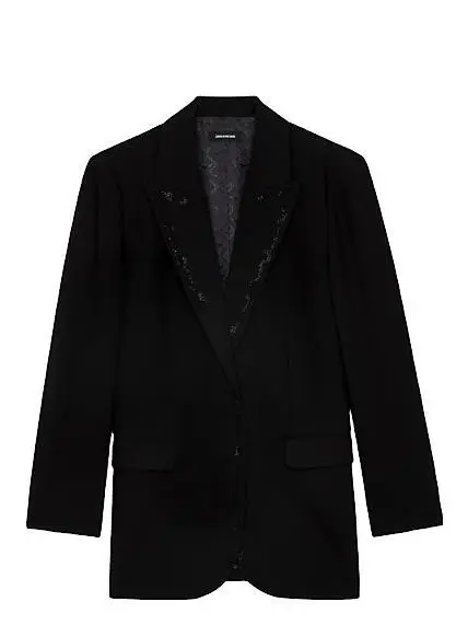 Zadig&Voltaire Viva Rhinestone-embellished Stretch-woven Blazer - Black