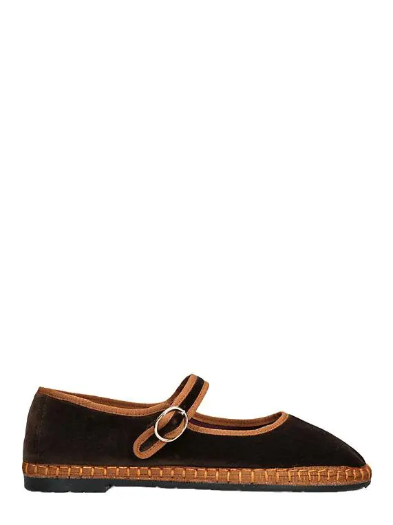 FLABELUS Yoki Mary Jane Flats - Brown