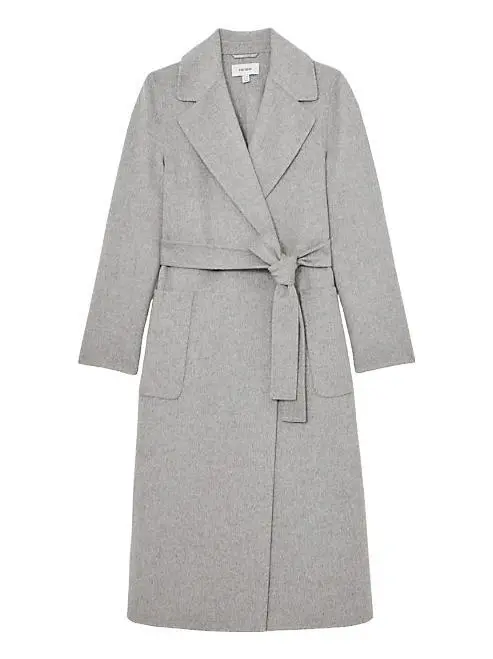 REISS Lucia Double-breasted Wool-blend Coat - Grey