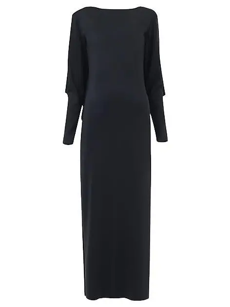 LEEM Cape-back Long-sleeve Maxi Dress - Black