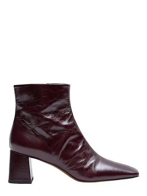 JOSEPH Patent Leather Heeled Ankle Boots - Ruby
