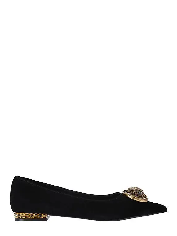 Kurt Geiger Chelsea Suede Flat Pumps - Black