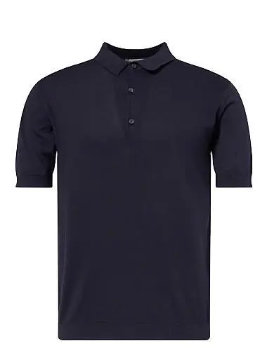 John Smedley Sea Island Cotton Polo Shirt - Midnight