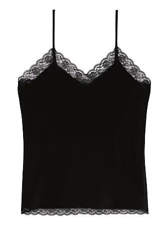The Kooples Lace-trimmed Satin Cami - Black