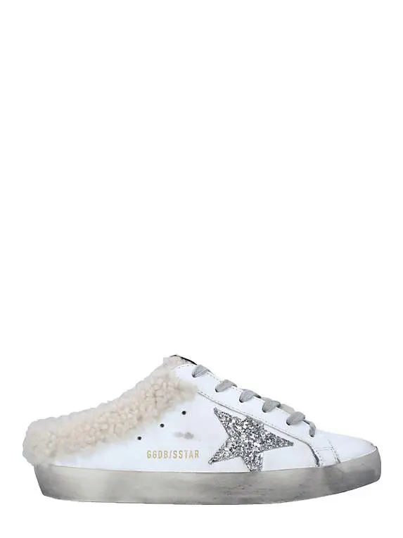 GOLDEN GOOSE Superstar Sabot Leather And Shearling Trainers - White/oth