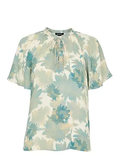 Whistles Tie-neck Floral-print Woven Blouse - Multi-coloured