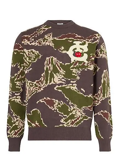 ICECREAM Tiger Stripe Cotton-knit Jumper - Camo