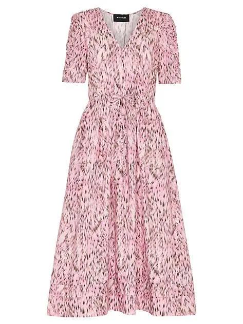 Whistles Leopard-print Cotton Midi Dress - Multi-coloured