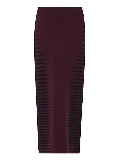 LEEM Jacquard Knitted Pencil Skirt - Red
