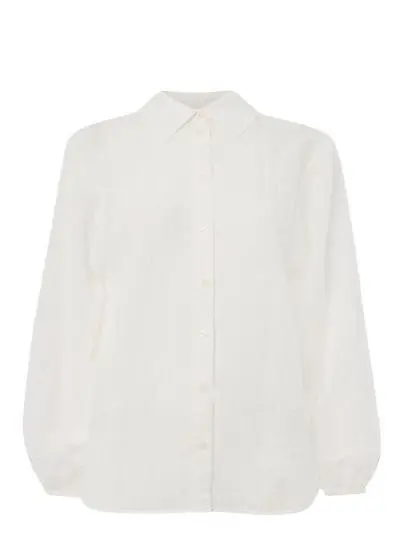 Whistles Relaxed-fit Textured Woven Shirt - White