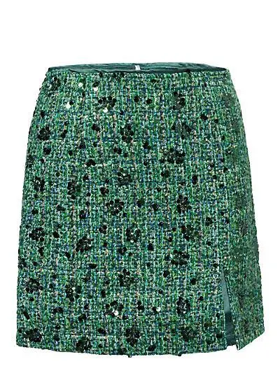 AMY LYNN Bouclé Woven Mini Skirt - Teal