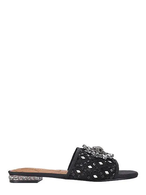 Kurt Geiger Chelsea C Flat Woven Sandals - Black
