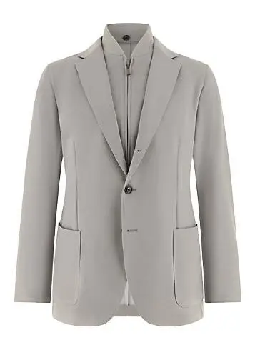 Boggi Milano Regular-fit Wool Sweatshirt Jacket - Grey