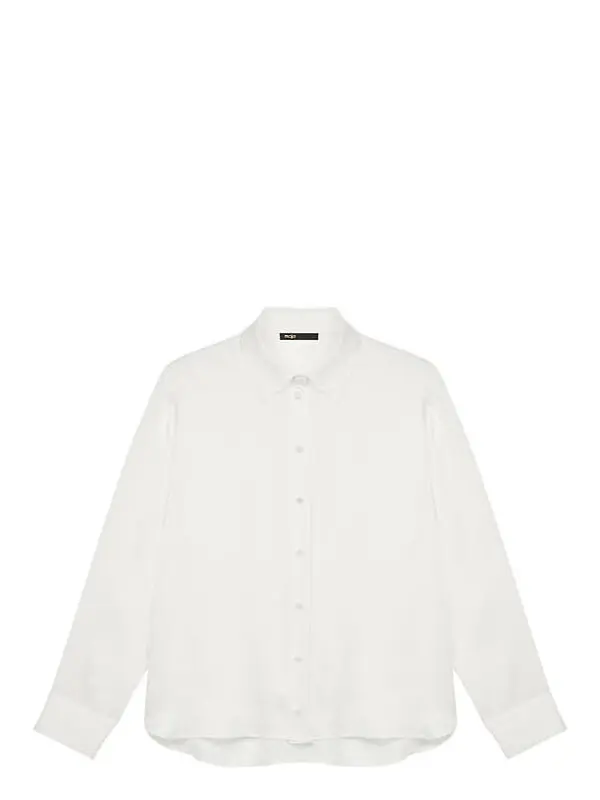 Maje Cecily Silk Shirt - White