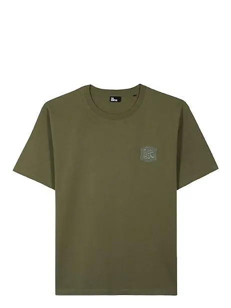 The Kooples Branded-crest Short-sleeved Cotton-jersey T-shirt - Foret