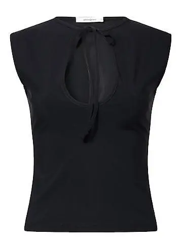 Gimaguas Anis Key-hole Stretch-woven Top - Black