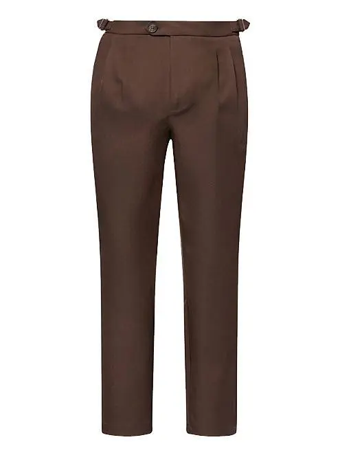 NOBL Axton Tailored Woven Trousers - Chocolate