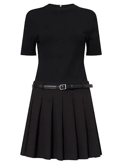 Simkhai Abbie Pleated Mini Dress - Black