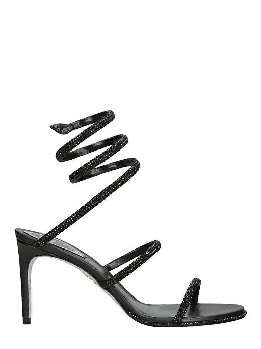 Rene Caovilla Cleo Crystal-embellished Heeled Sandals - Black