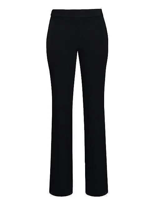 House Of Cb Straight-leg High-rise Stretch-crepe Trousers - Black