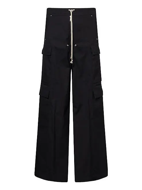 Rick Owens Cargobelas Flared Stretch-cotton Trousers - Black