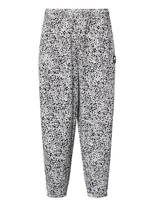 Nike Graphic-print Straight-leg Woven Trousers - Black