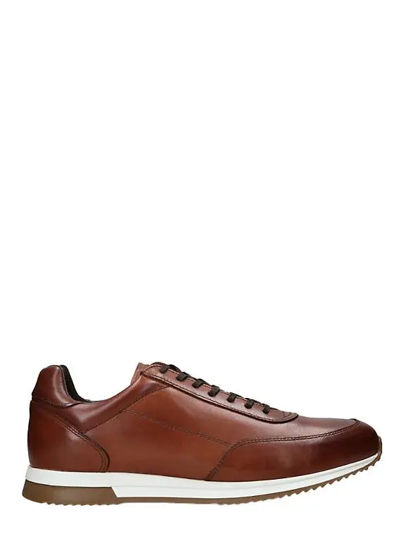 LOAKE Bannister Tonal-stitching Leather Low-top Trainers - Tan