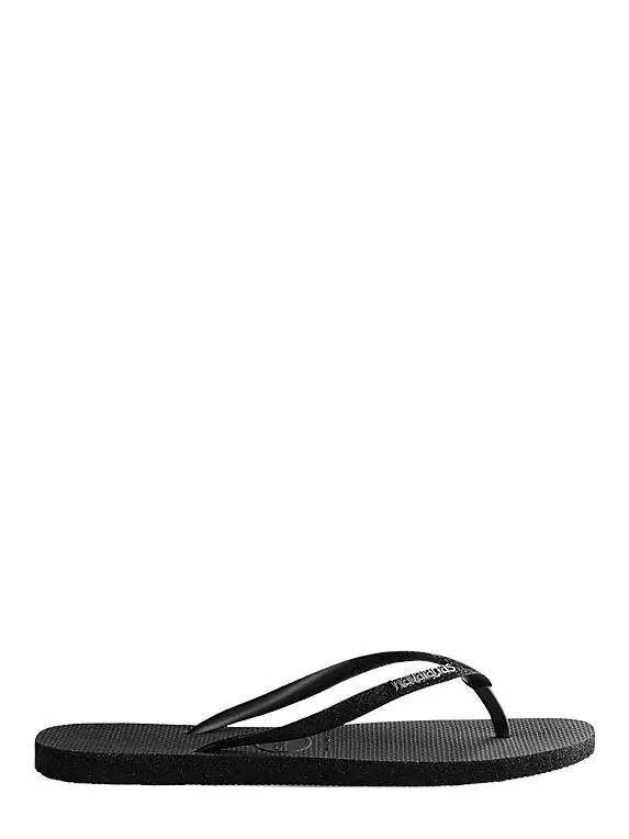 Havaianas Slim Glitter Ii Rubber Flip Flops - Black