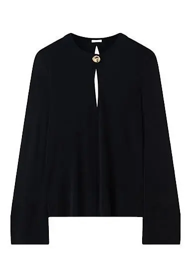 JOSEPH Fabiola Cut-out Long-sleeve Top - Black