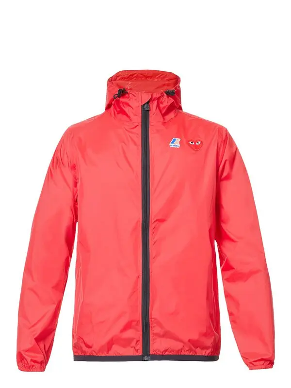 Play Comme Des Garcon X K-way Hooded Shell Jacket - Red