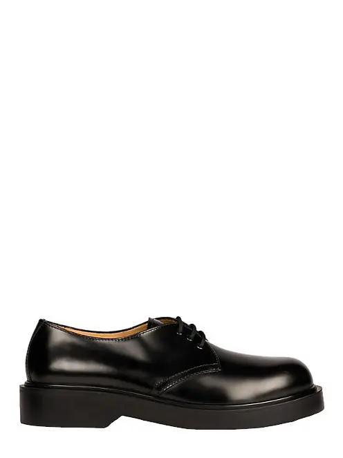 Sandro Round-toe Patent-leather Derby Shoes - Black
