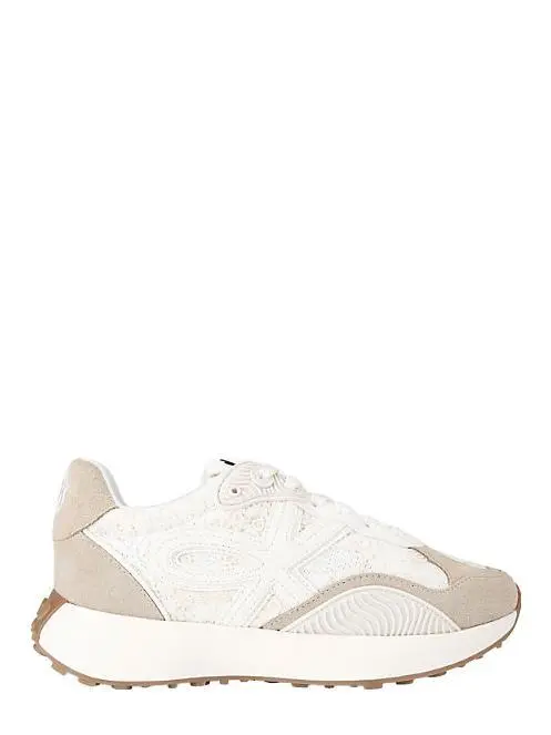 Kurt Geiger Lettie Suede And Lace Trainers - White/comb