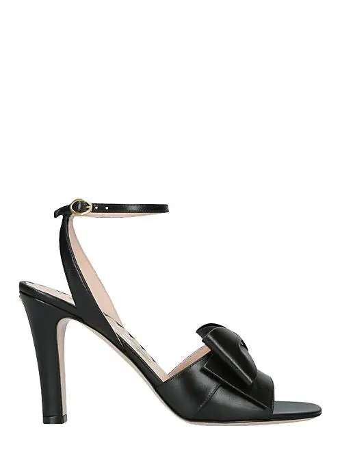 Valentino Garavani Bowow 95 Heeled Leather Sandals - Black