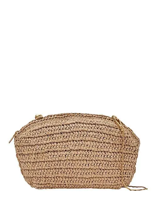 REISS Raffia Clutch Bag - Natural
