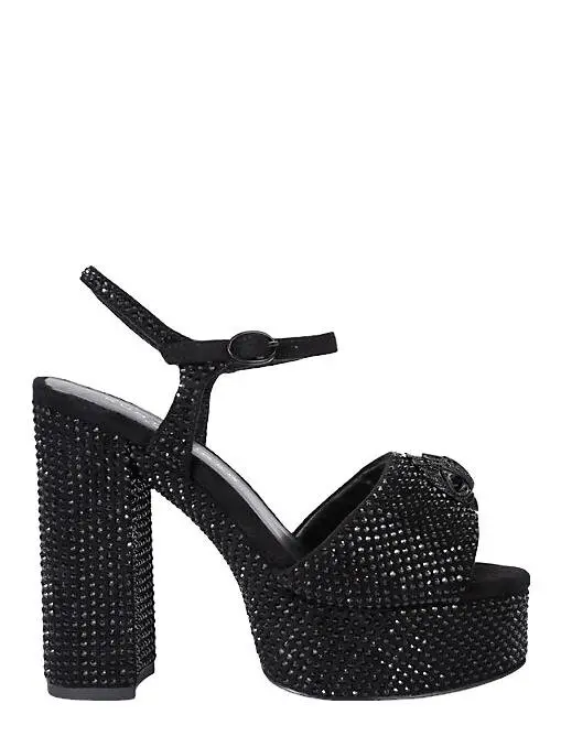 Kurt Geiger Kensington Platform-heel Woven Sandals - Blk/other