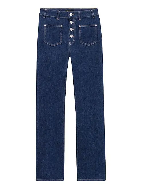 Maje Bootcut High-rise Denim Jeans - Bleus