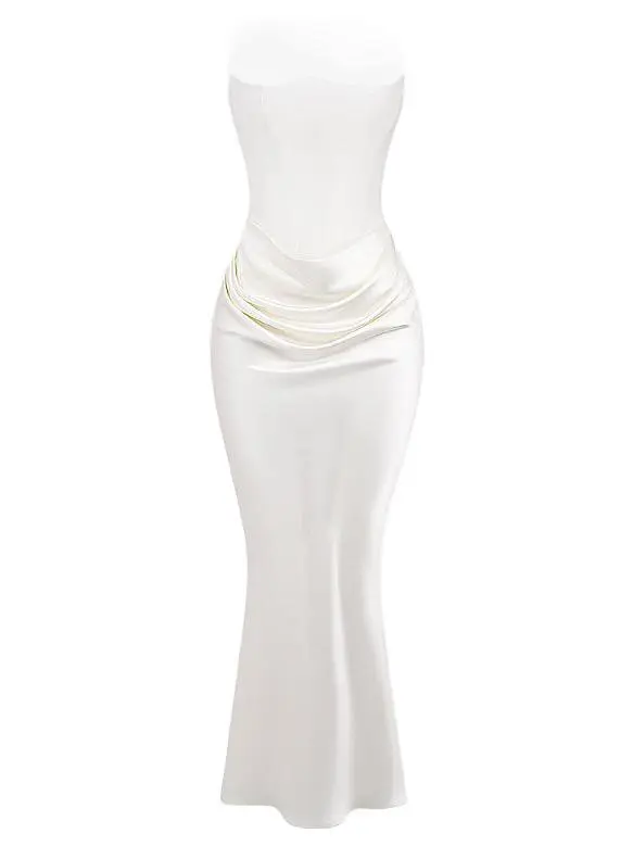 House Of Cb Persephone Corseted Maxi Dress - Ivory
