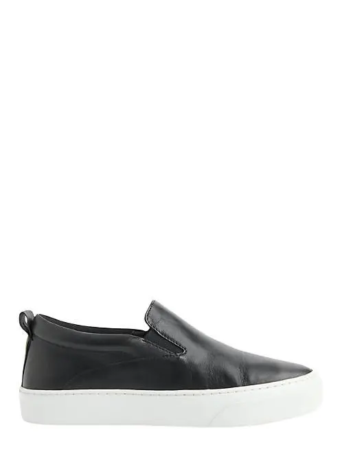 Whistles Kinsley Leather Low-top Slip-on Trainers - Black